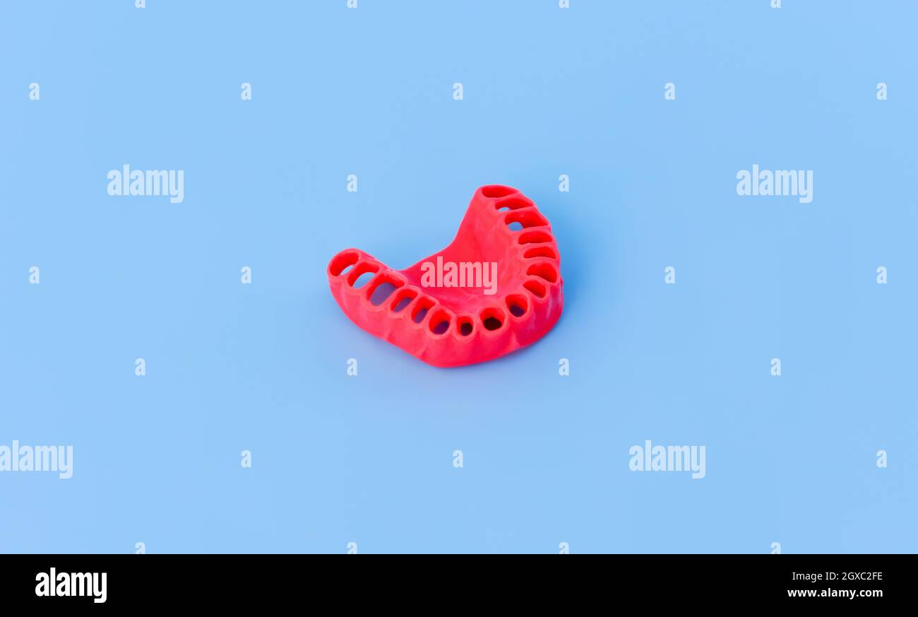 human gums without teeth model medical illustration isolated on blue ...