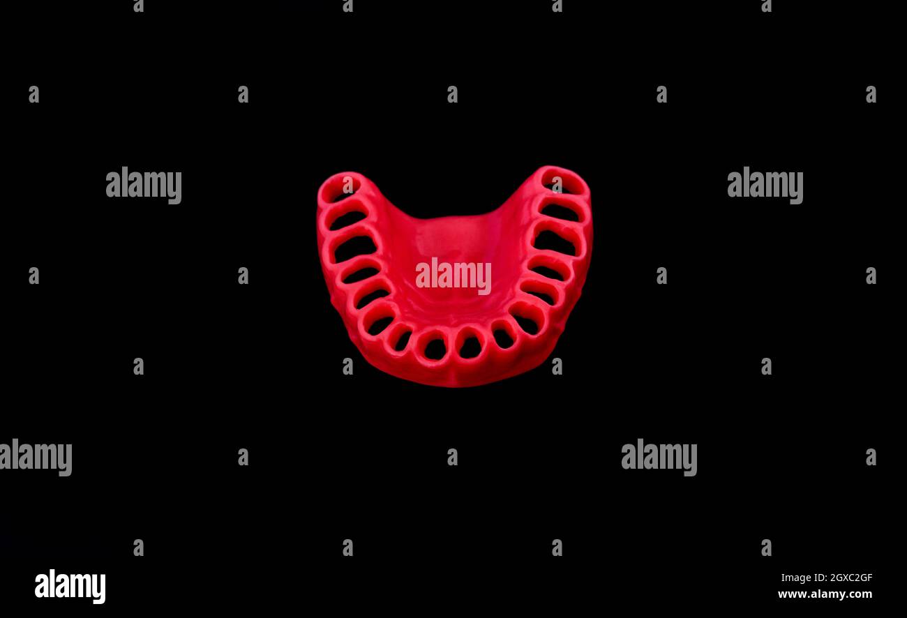 human gums without teeth model medical illustration isolated on black ...