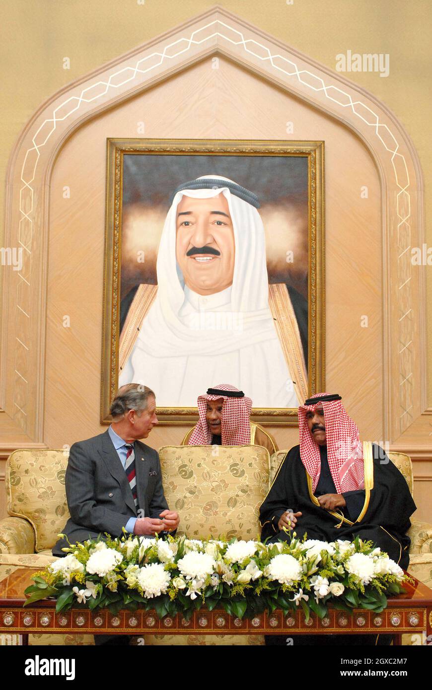 Prince Charles, Prince of Wales talks to Crown Prince Sheikh Nawaf Al ...