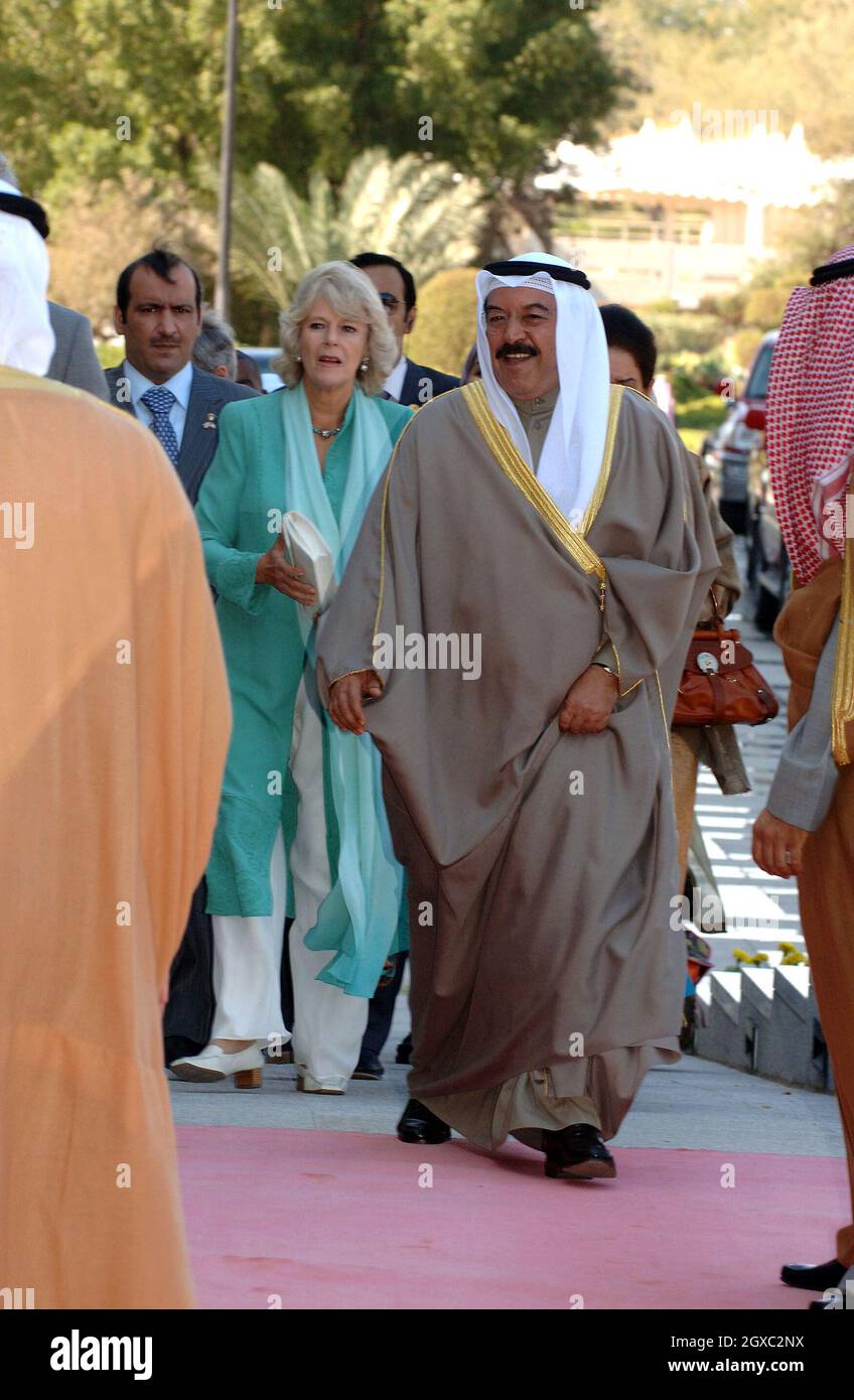 Camilla, Duchess of Cornwall arrives at the Emir of Kuwait's Palace to ...