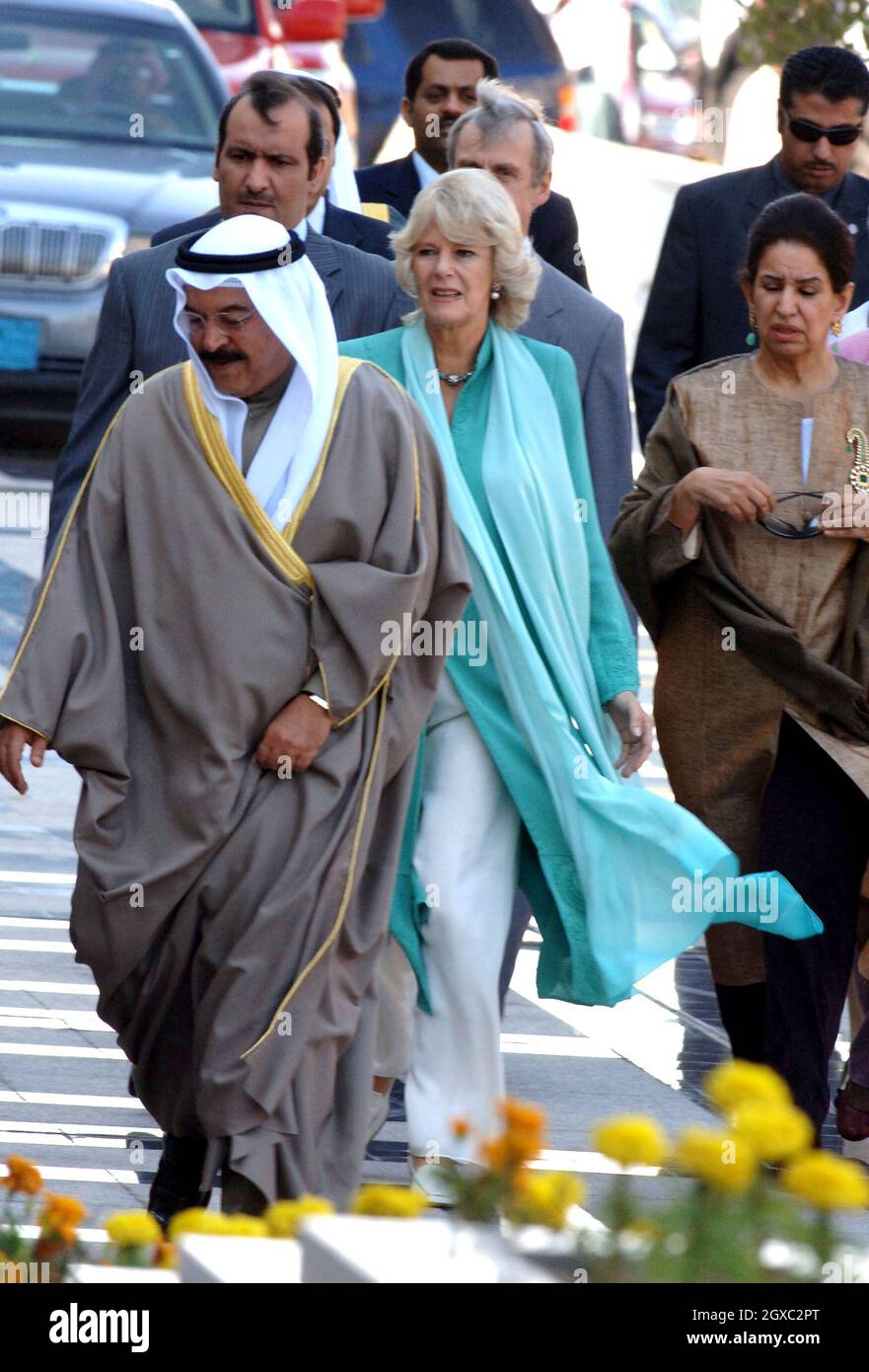 Camilla, Duchess of Cornwall arrives at the Emir of Kuwait's Palace to ...