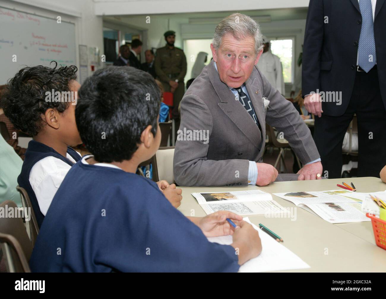 The prince wales meets school children hi-res stock photography and ...