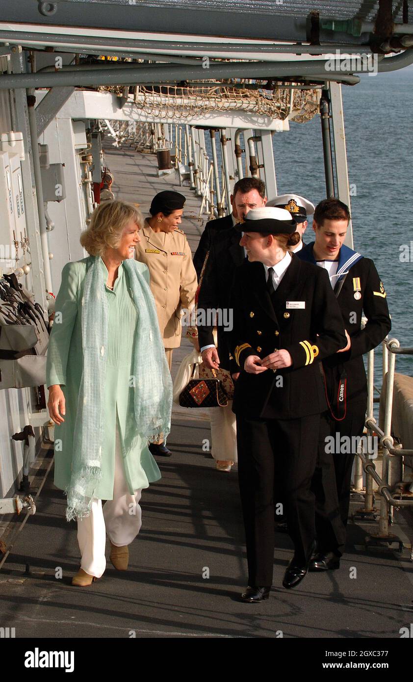 Camilla, Duchess of Cornwall visits the Royal Navy Frigate HMS ...