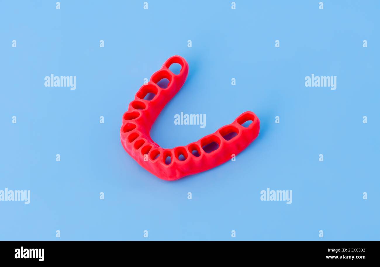 human gums without teeth model medical illustration isolated on blue ...