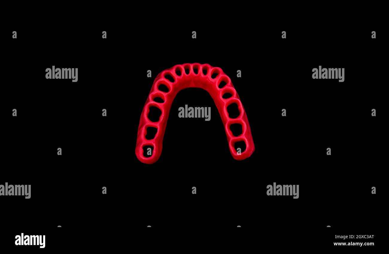 human gums without teeth model medical illustration isolated on black ...