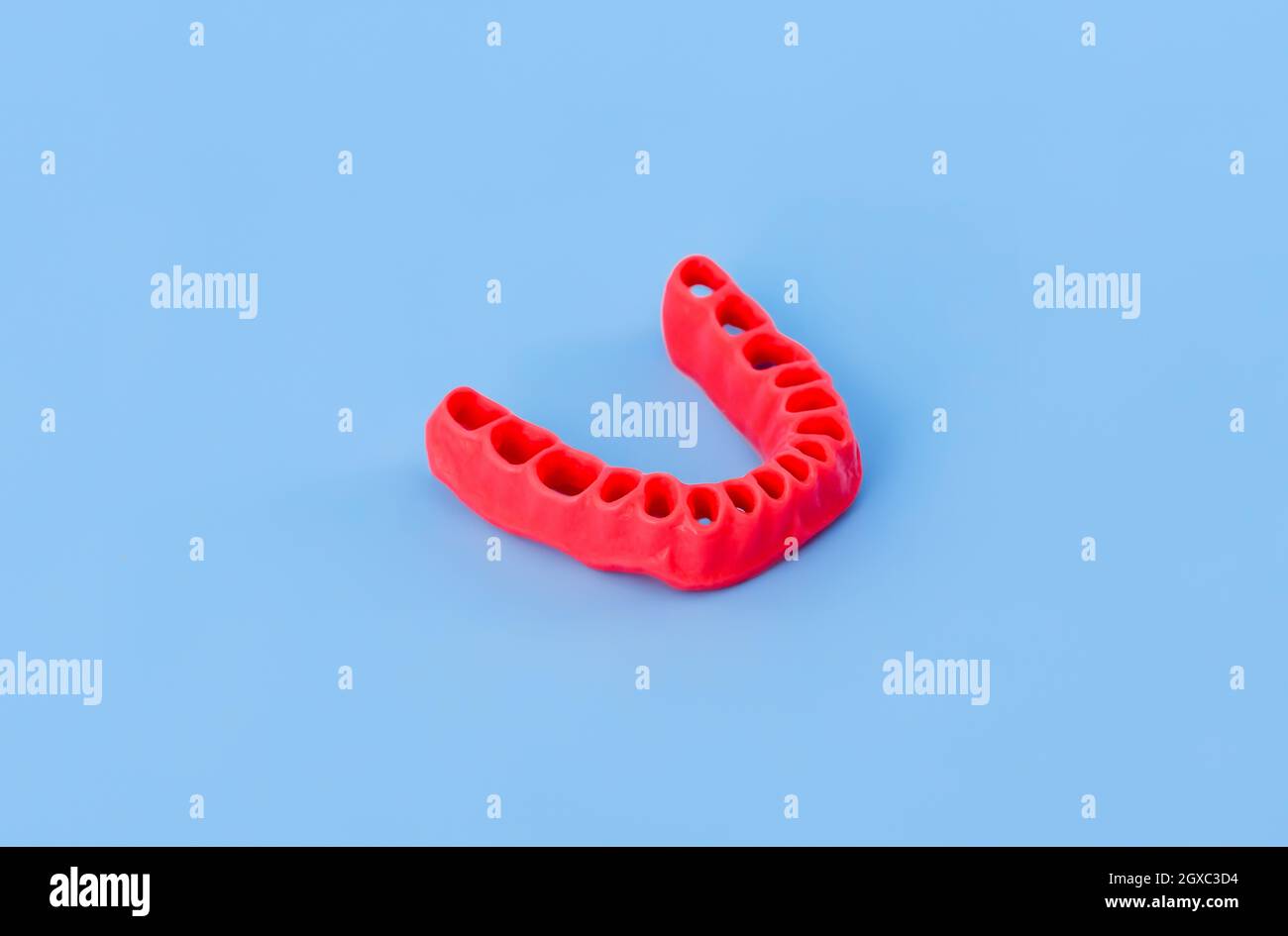 human gums without teeth model medical illustration isolated on blue ...