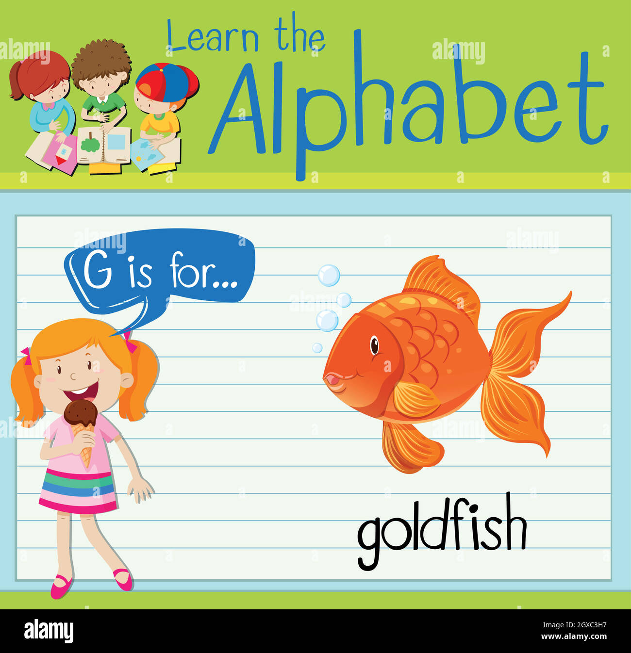 Flashcard letter G is for goldfish Stock Vector Image & Art - Alamy