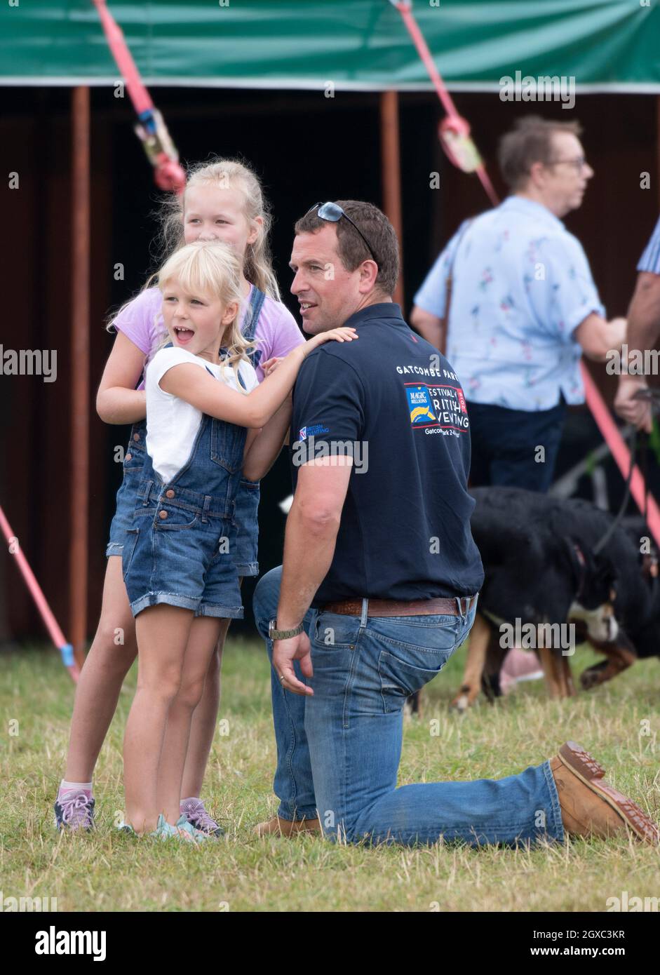Peter Phillips with daughters Isla Phillips and Savannah Phillips ...