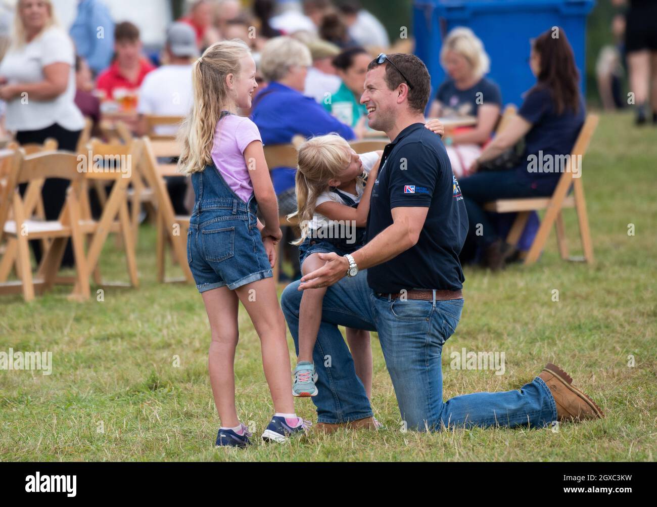 Peter Phillips with daughters Isla Phillips and Savannah Phillips ...