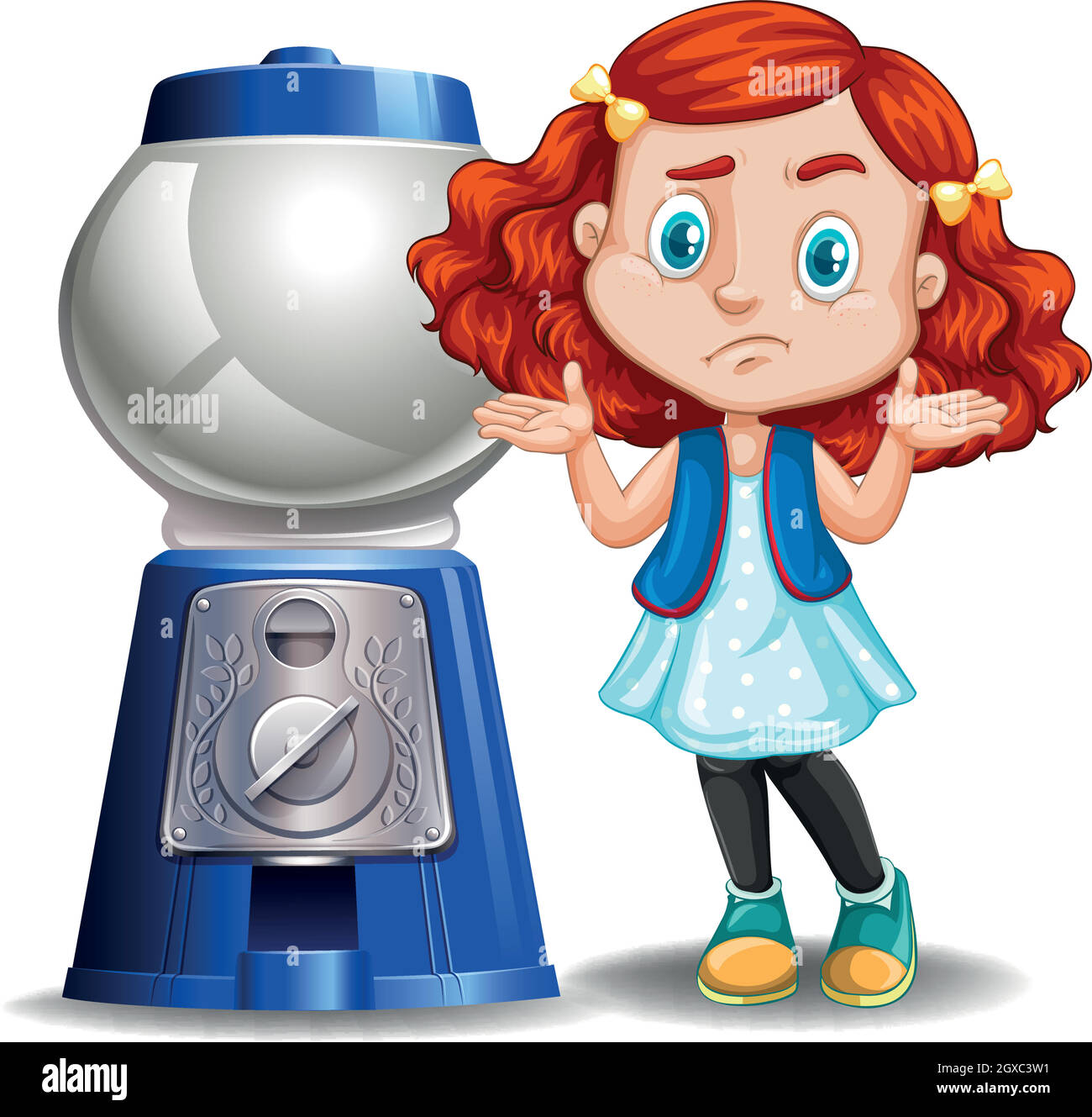 Little girl and empty candy machine Stock Vector Image & Art - Alamy