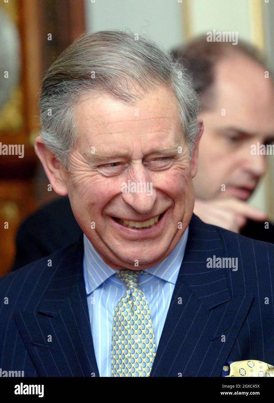 Prince Charles, Prince of Wales smiles at a reception for Age Concern ...