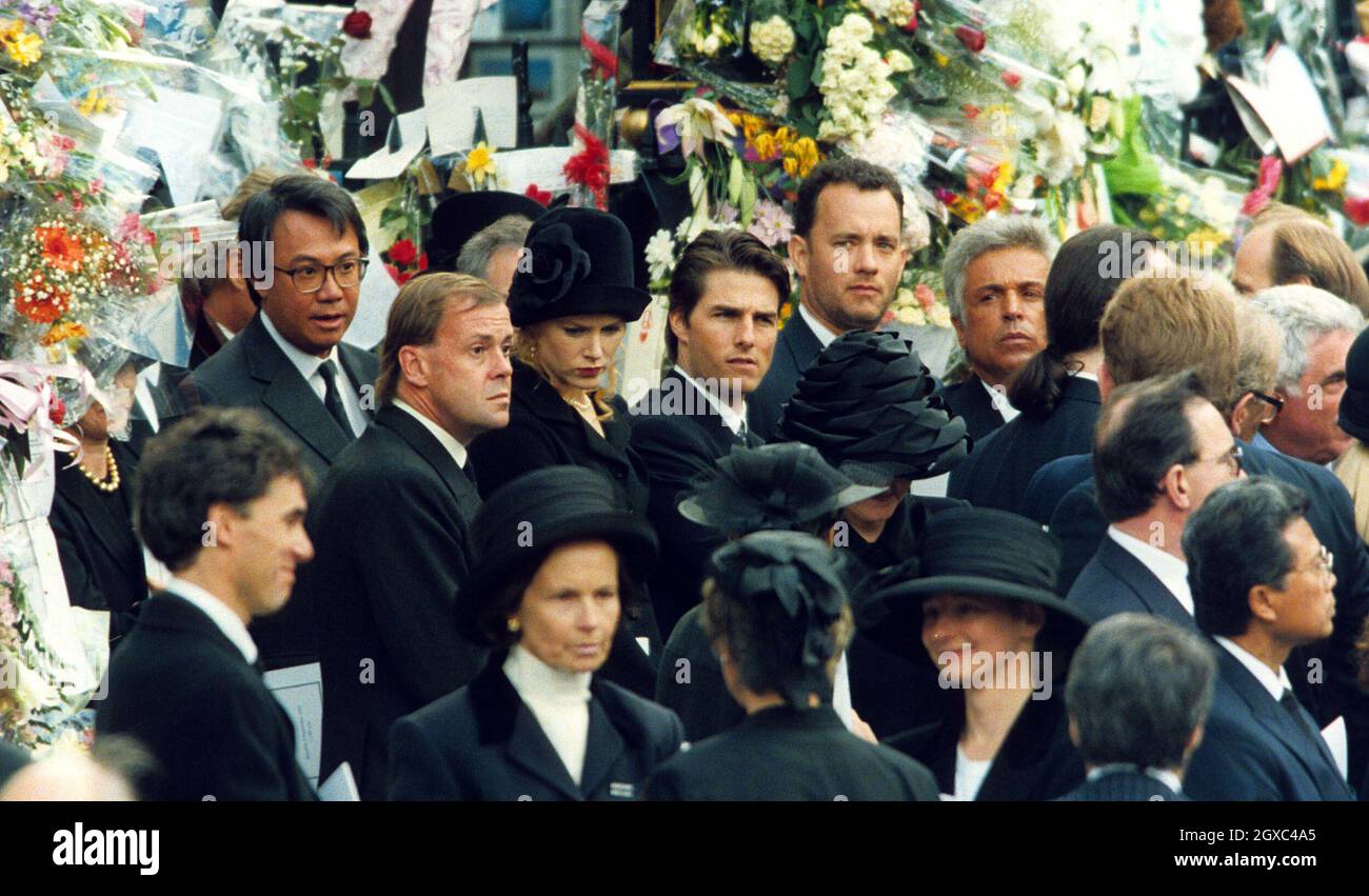 Guests attending Diana, Princess of Wales's funeral at Westminster ...