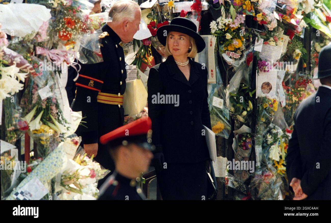 Guests attending Diana, Princess of Wales's funeral at Westminster ...
