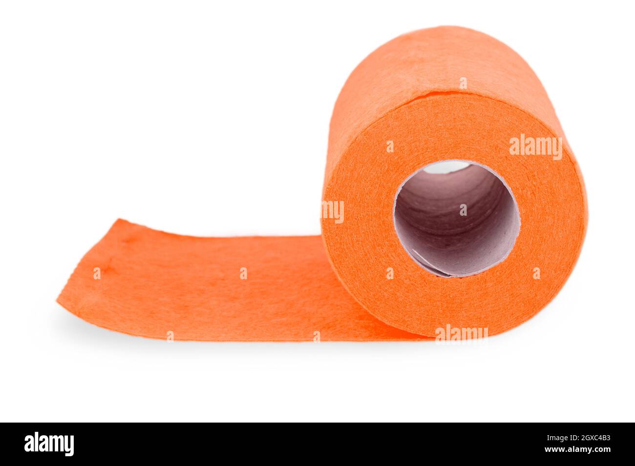 The Top view of red felt fabric roll isolated on white Stock Photo - Alamy