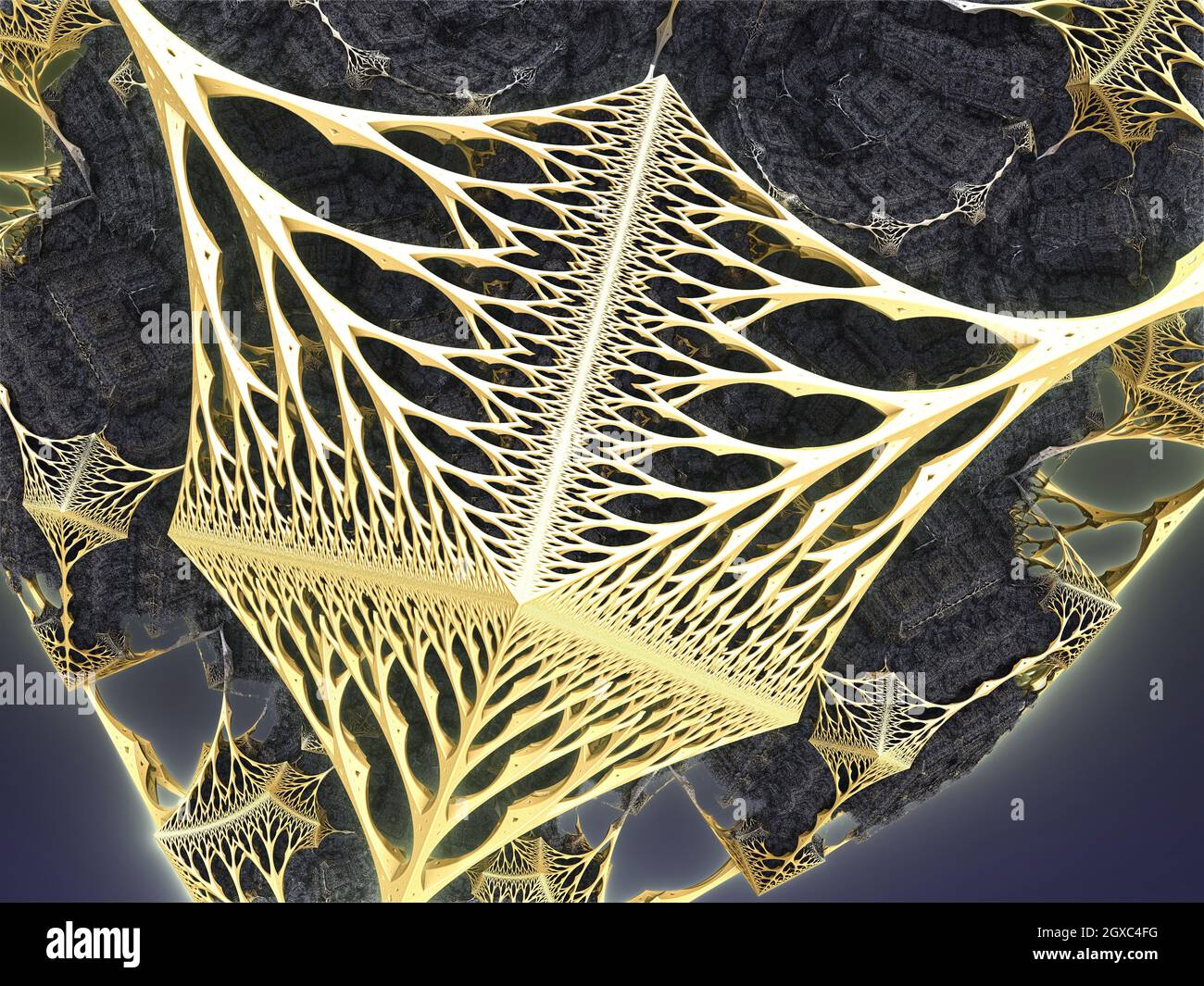 Picture of three-dimensional spaceship fractals in motion Stock Photo ...