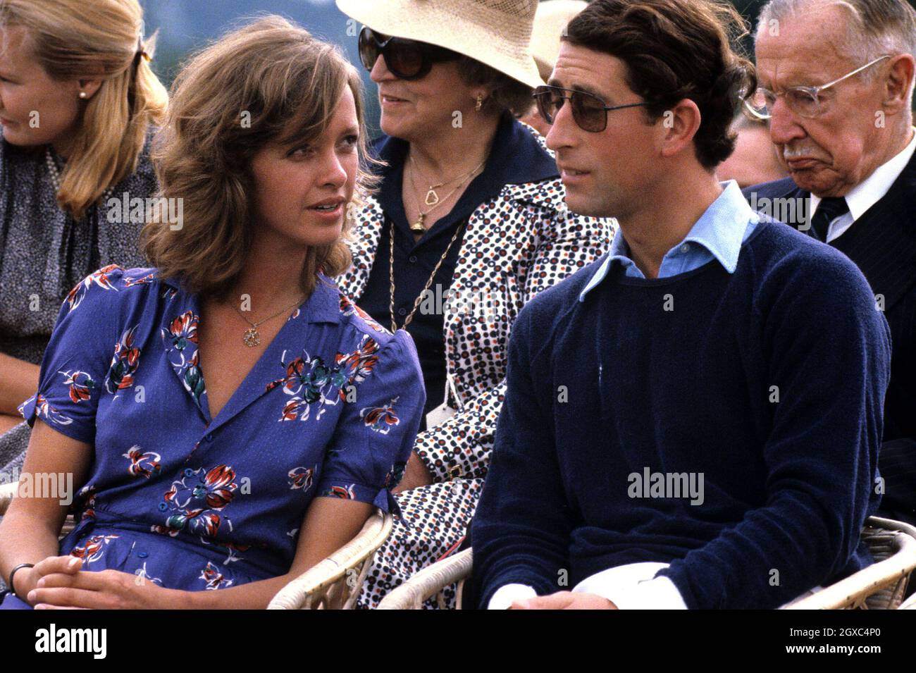 Sabrina Guinness with Prince Charles, Prince of Wales at a polo match ...