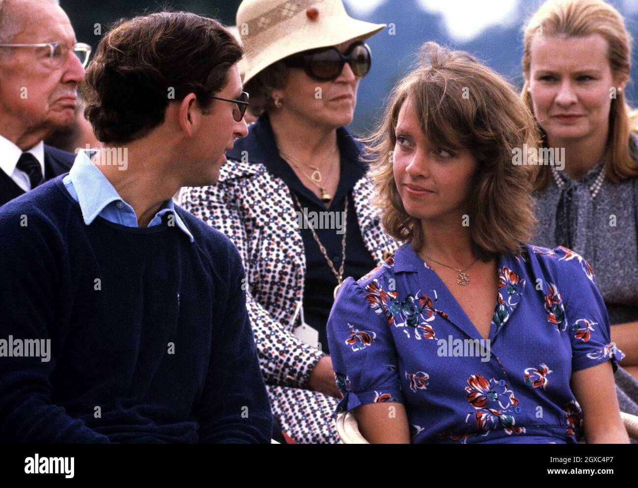 Sabrina Guinness with Prince Charles, Prince of Wales at a polo match ...