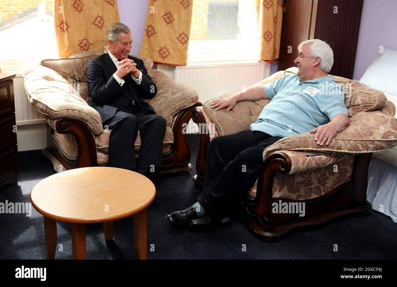 Prince Charles, Prince of Wales chats to Sandy Ulrich during a visit to ...