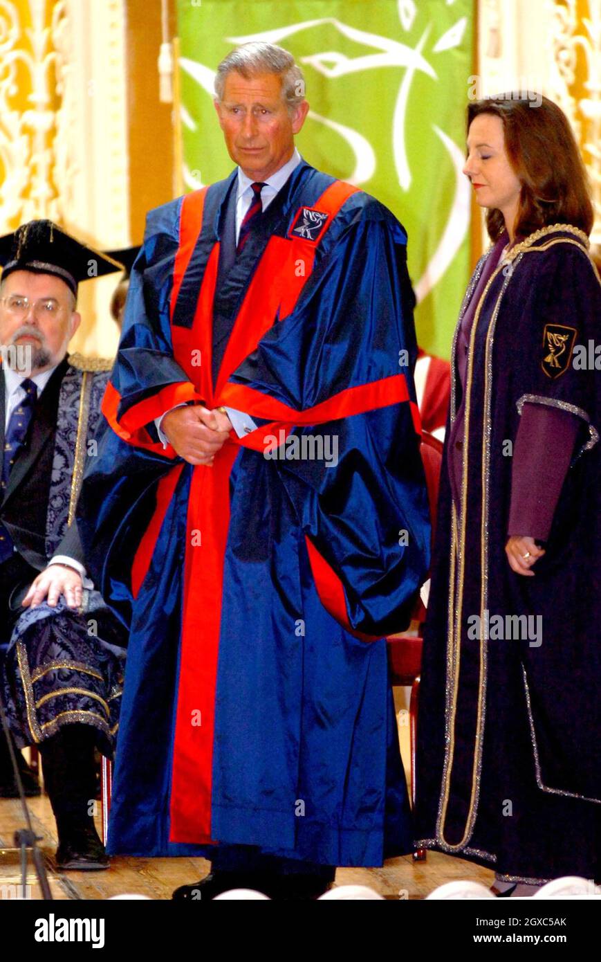 Prince Charles, Prince of Wales, wears the robes of John Moores ...