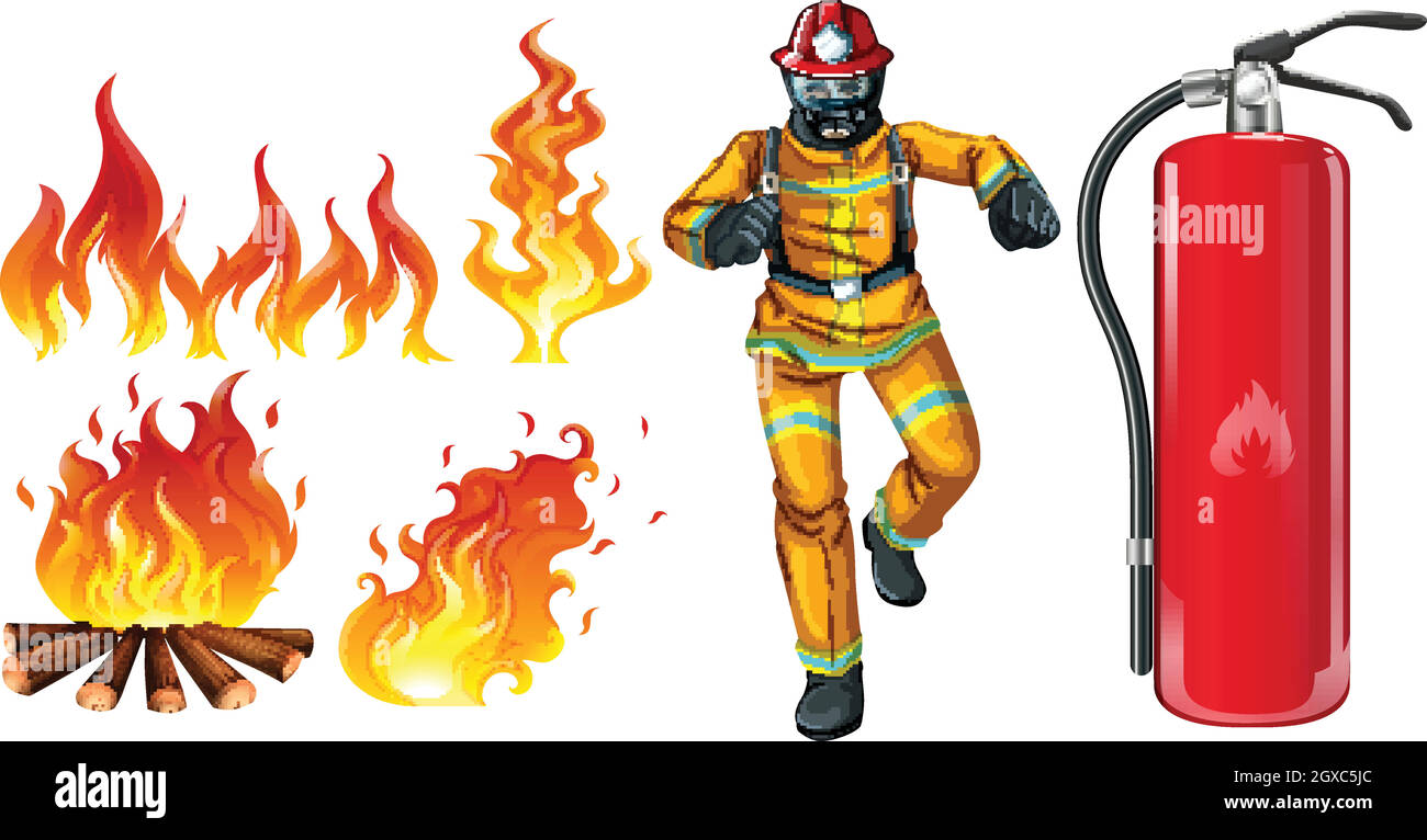 Fireman hazardous helmet protection Stock Vector Images - Alamy