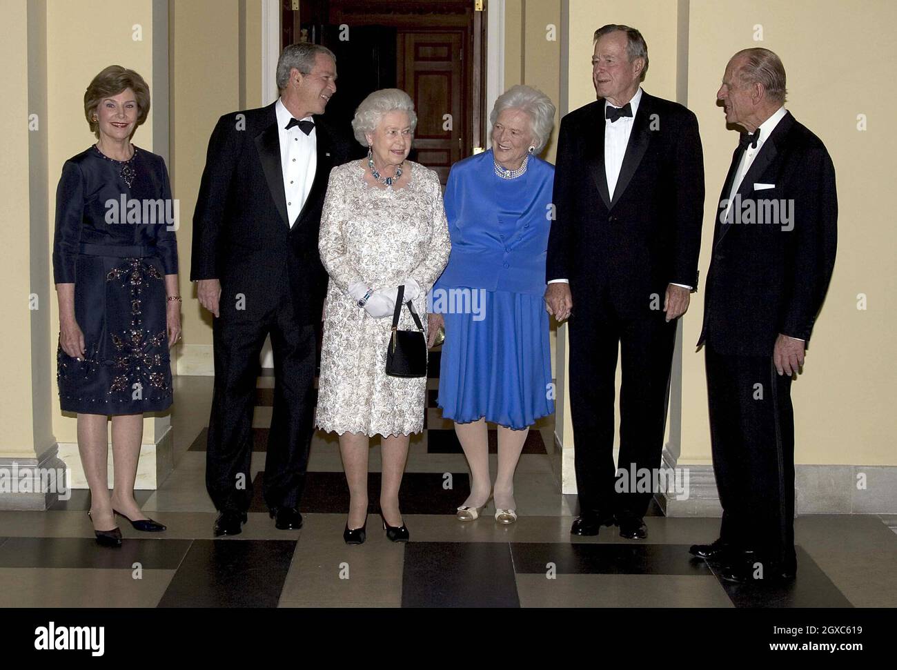 Queen Elizabeth ll hosts a dinner in honour of President George W. Bush ...