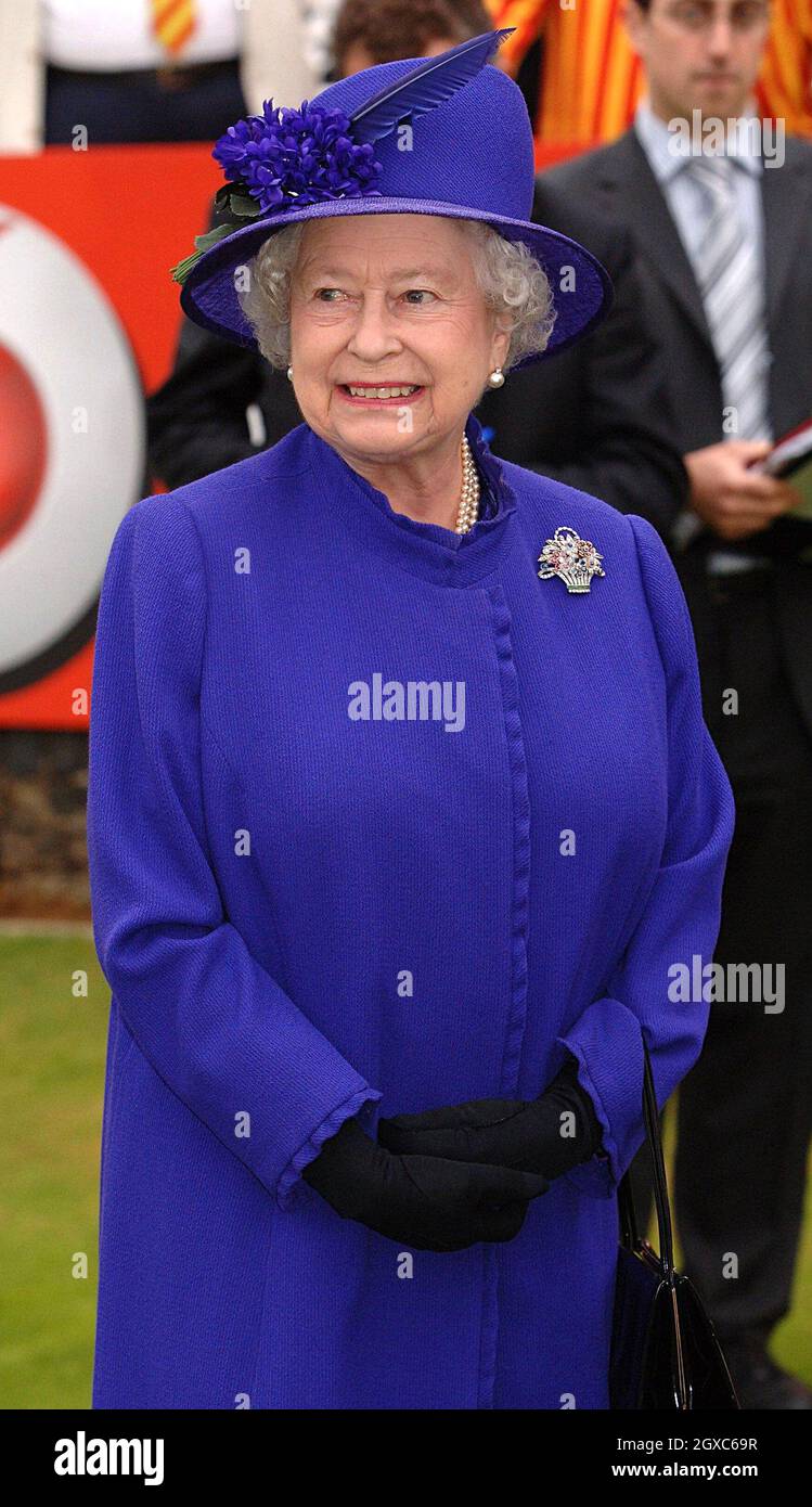 Queen Elizabeth II smiles as she is presented to the England and West ...