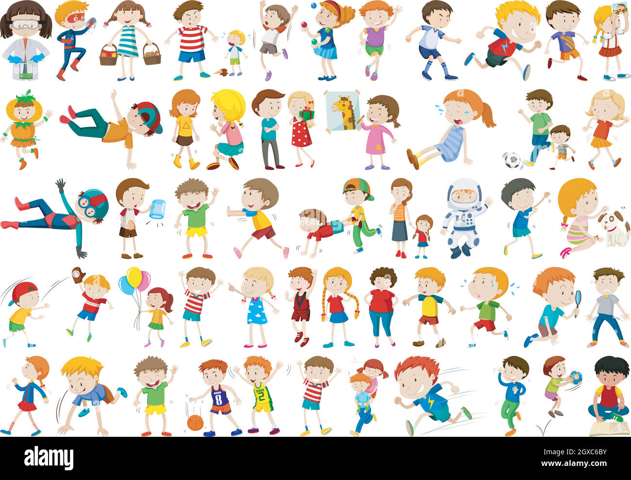 Set of children character Stock Vector Image & Art - Alamy