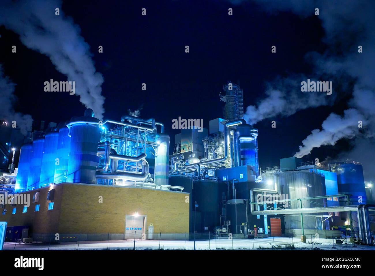 Factory at Night Atmospheric Environmental Air Pollution From ...