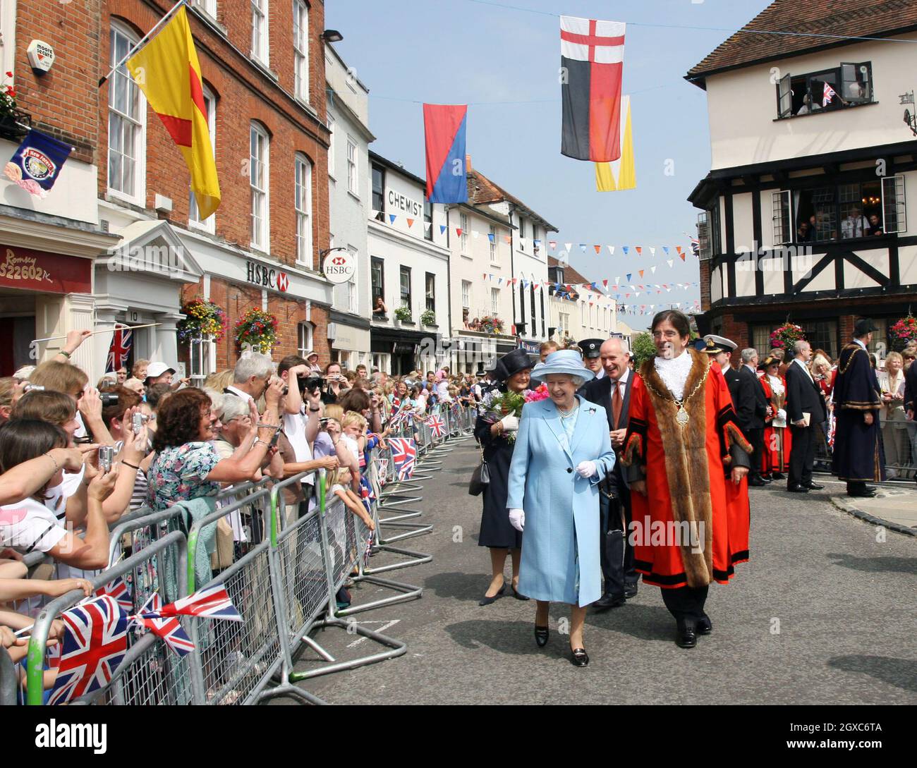 Queen Elizabeth II visits Romsey Abbey for a service to commemorate the ...