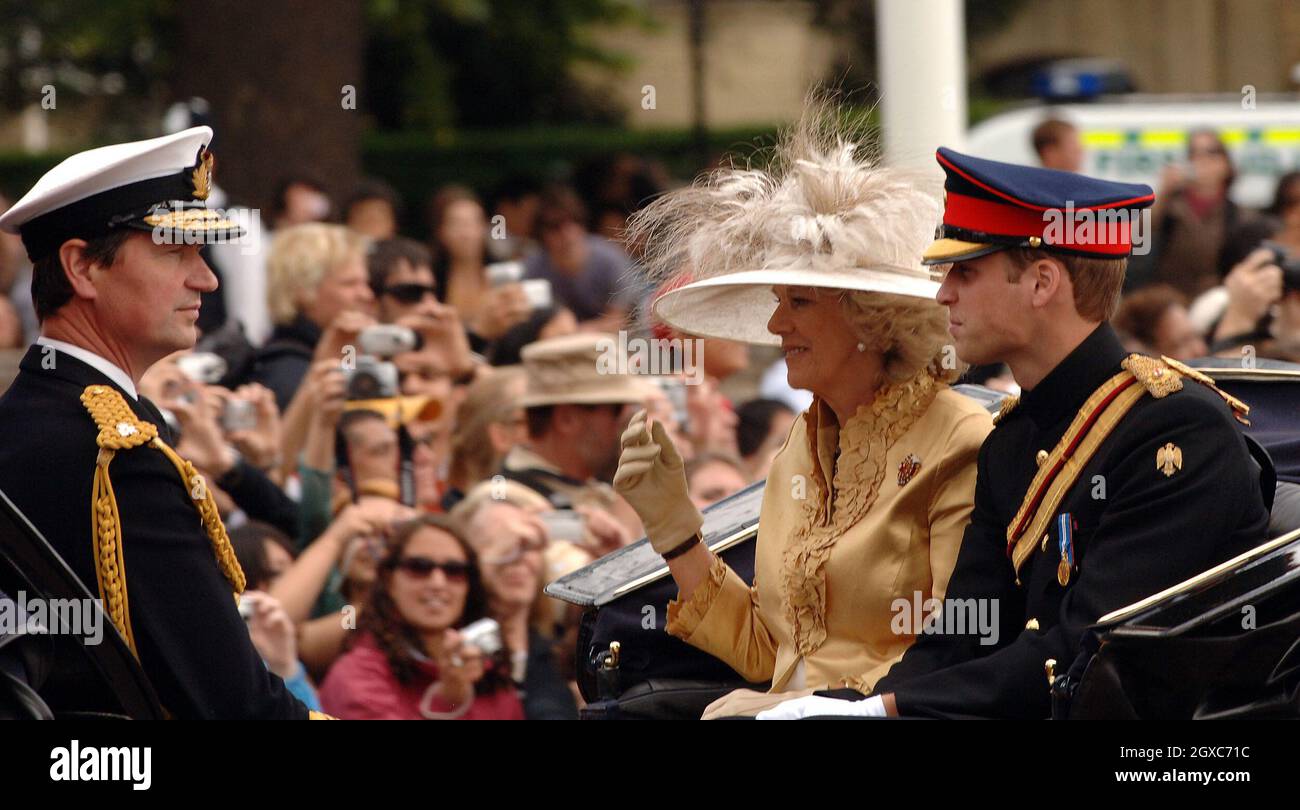 Prince William, Camilla, Duchess of Cornwall and Timothy Laurence sit ...