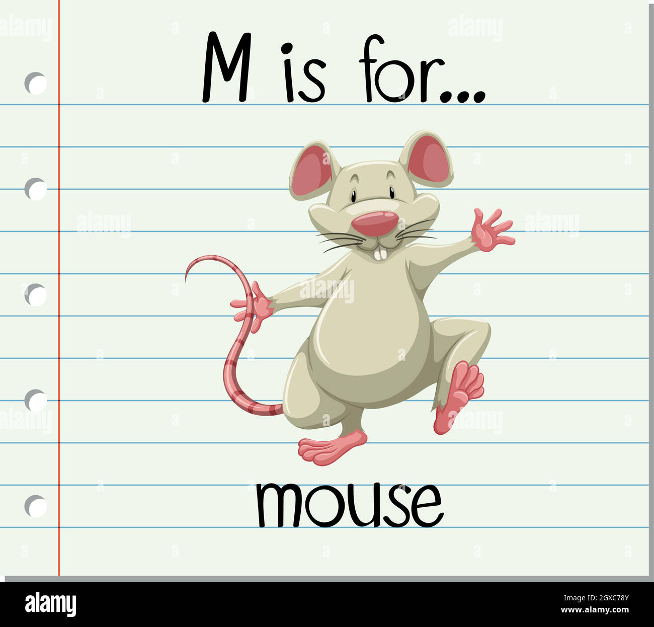 Flashcard letter M is for mouse Stock Vector Image & Art - Alamy