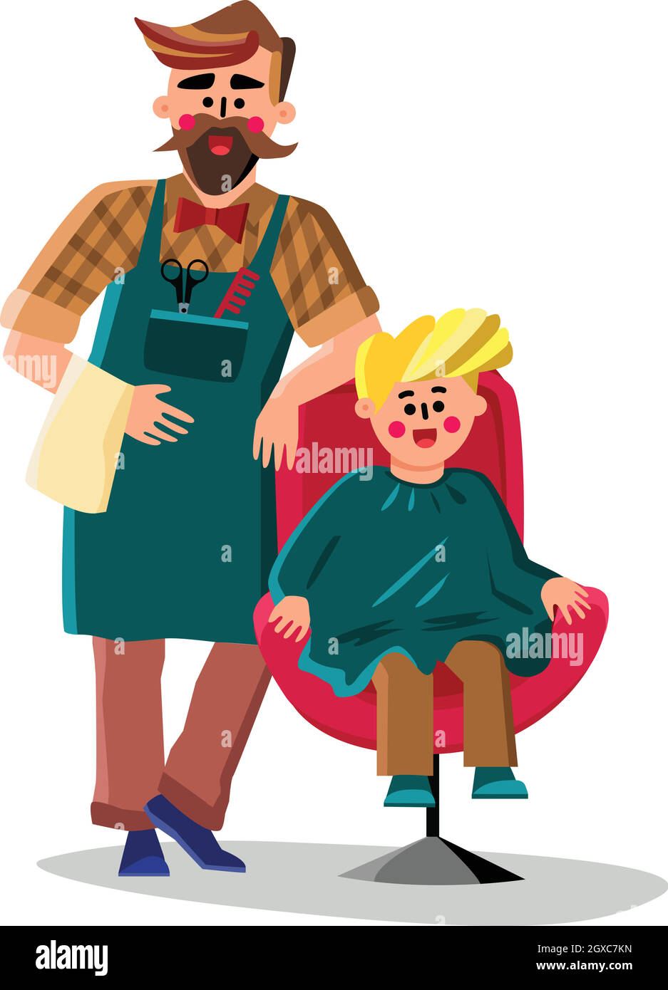 Child cutting hair scissors Stock Vector Images - Alamy