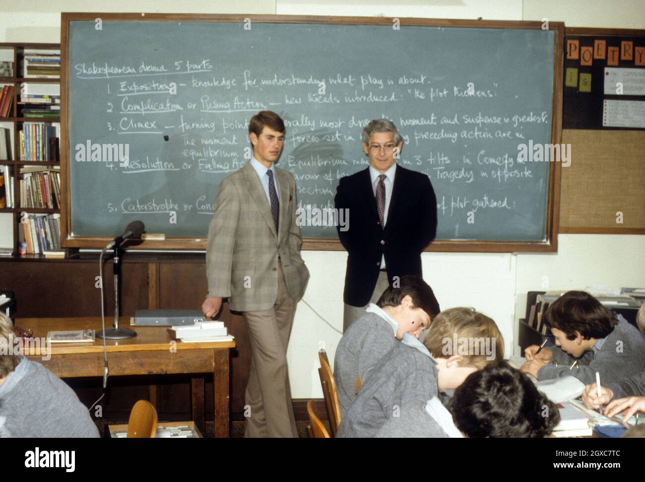 Prince Edward teaching pupils at the Wanganui Collegiate School in New ...