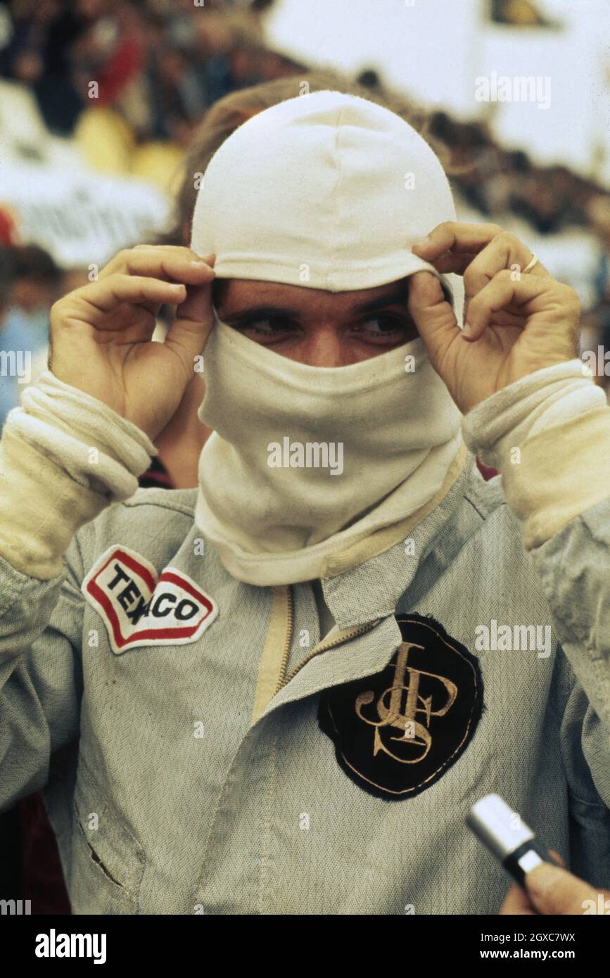 Emerson Fittipaldi prepares to drive his John Player Special Formula ...