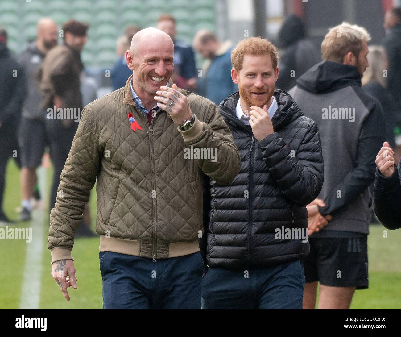 Prince Harry, Duke of Sussex and former Wales rugby captain Gareth ...