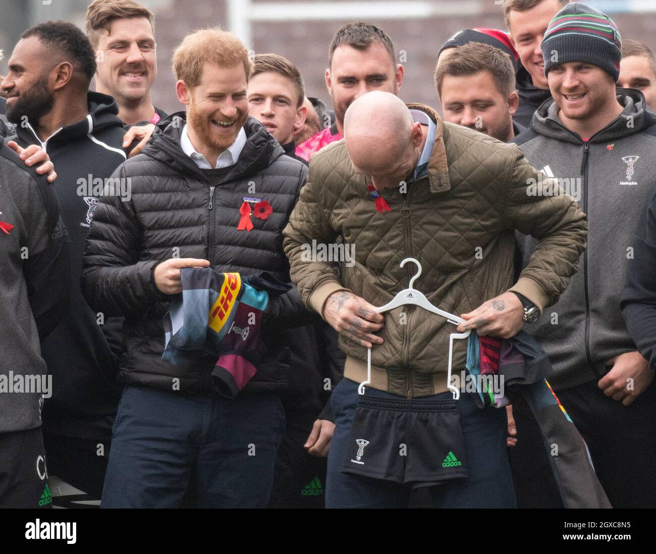 Prince Harry, Duke of Sussex and former Wales rugby captain Gareth ...