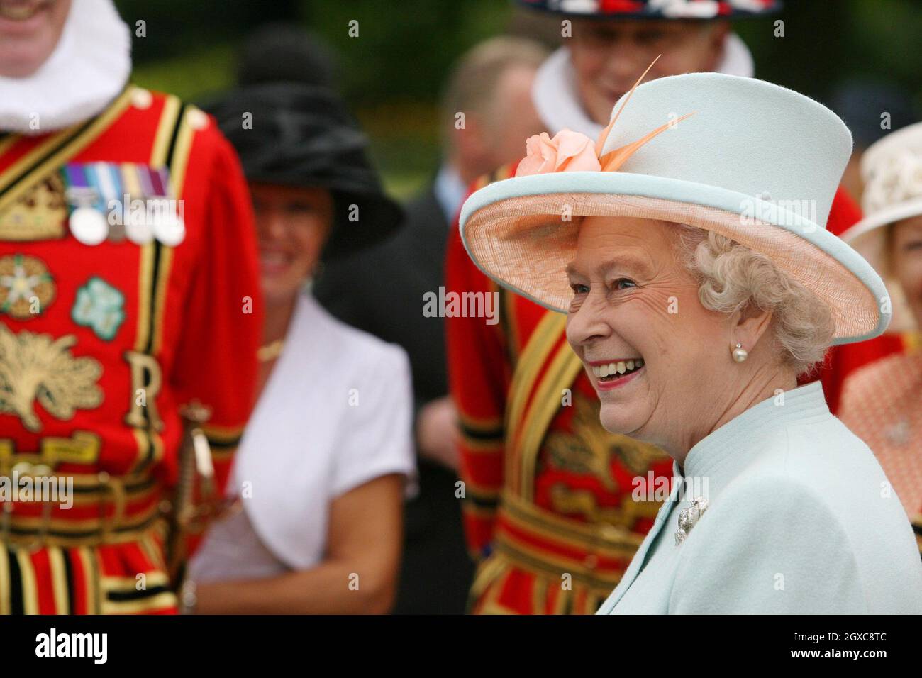 Queen Elizabeth II chats to members of the Queen's Body Guard of the ...