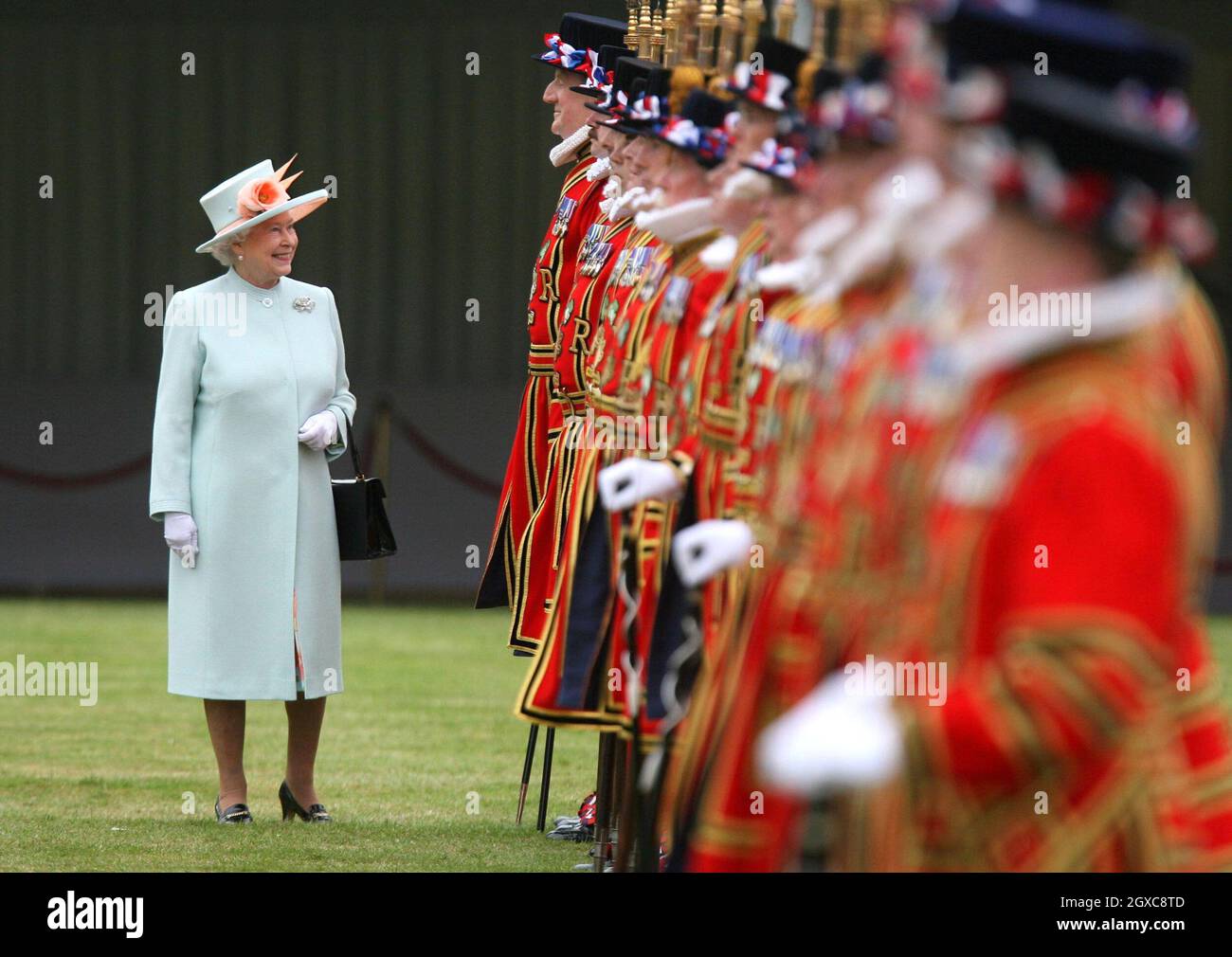 Queen Elizabeth II inspects the Queen's Body Guard of the Yeomen of the ...