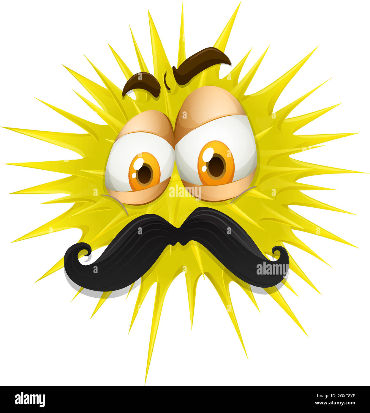 Yellow thorny ball with mustache Stock Vector Image & Art - Alamy