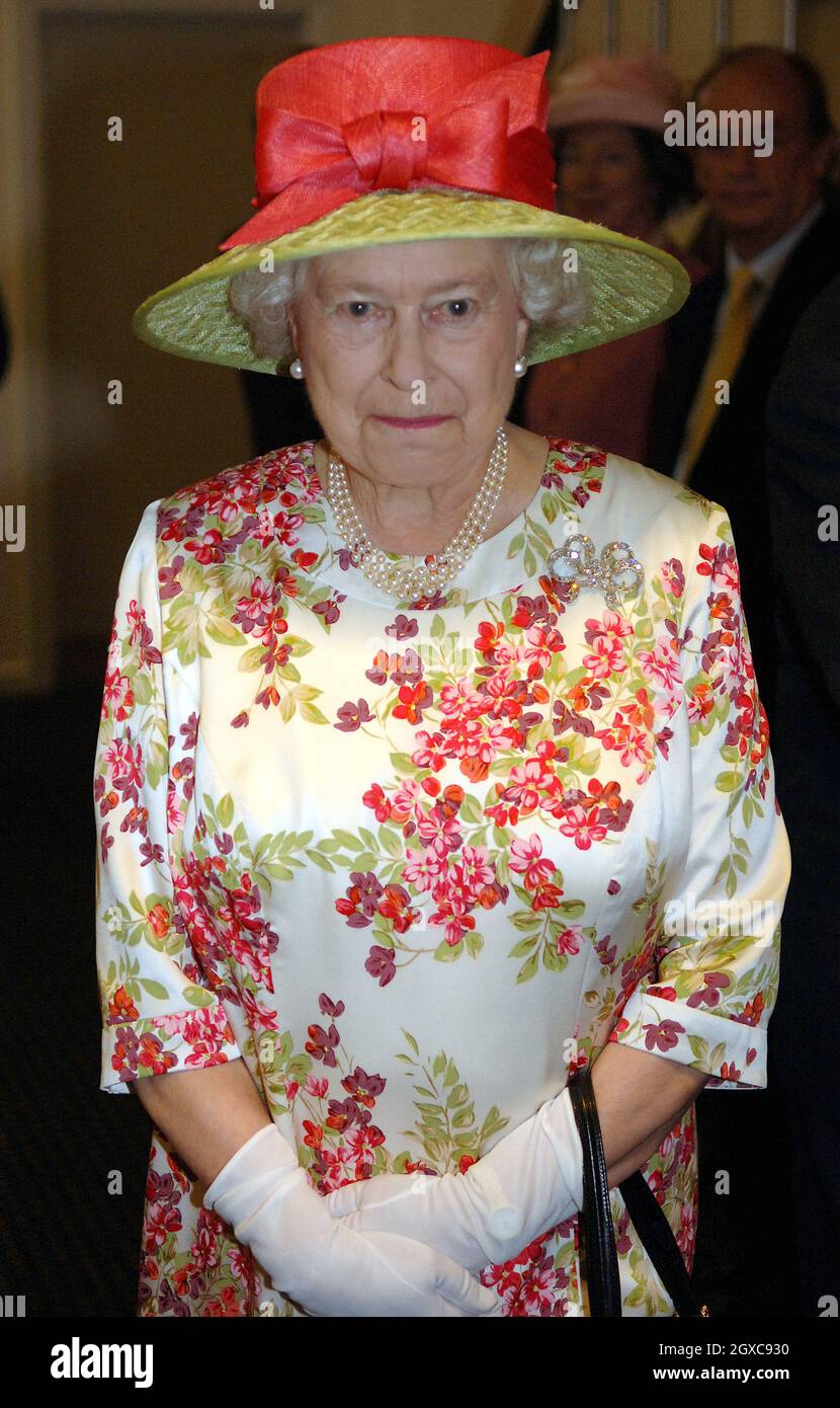 Queen Elizabeth ll arrives for lunch at the Winter Gardens in Weston ...