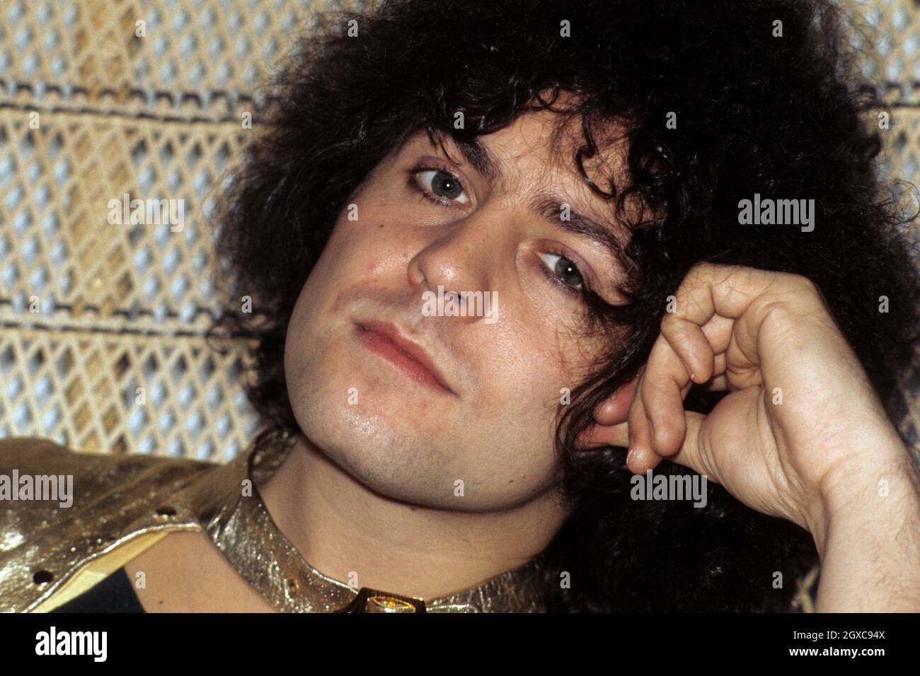 Rock star Marc Bolan in his home, circa 1975 Stock Photo - Alamy