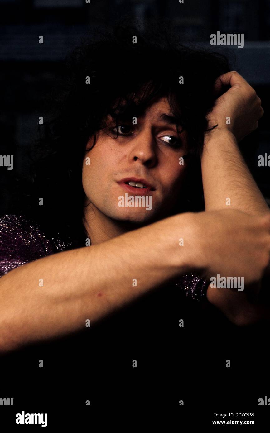 Rock star Marc Bolan in his home, circa 1975 Stock Photo - Alamy