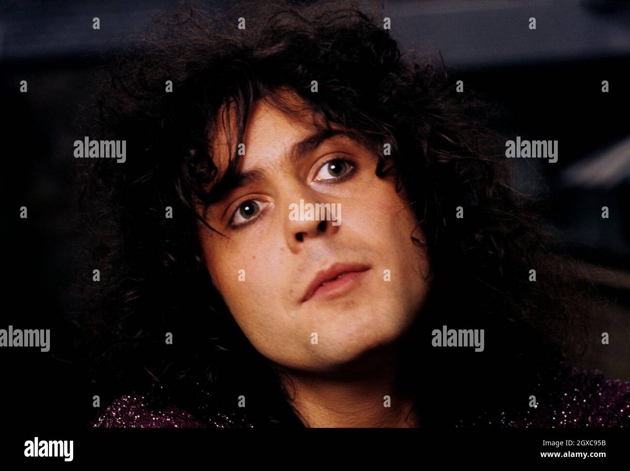 Rock star Marc Bolan in his home, circa 1975 Stock Photo - Alamy
