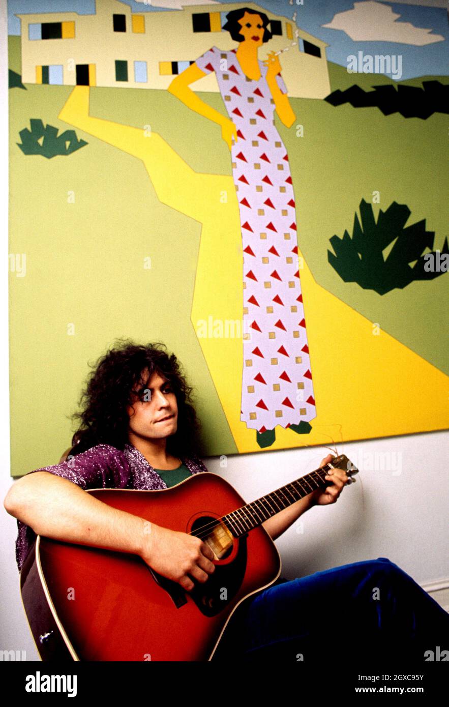 Rock star Marc Bolan in his home, circa 1975. Picture: Anwar Hussein ...