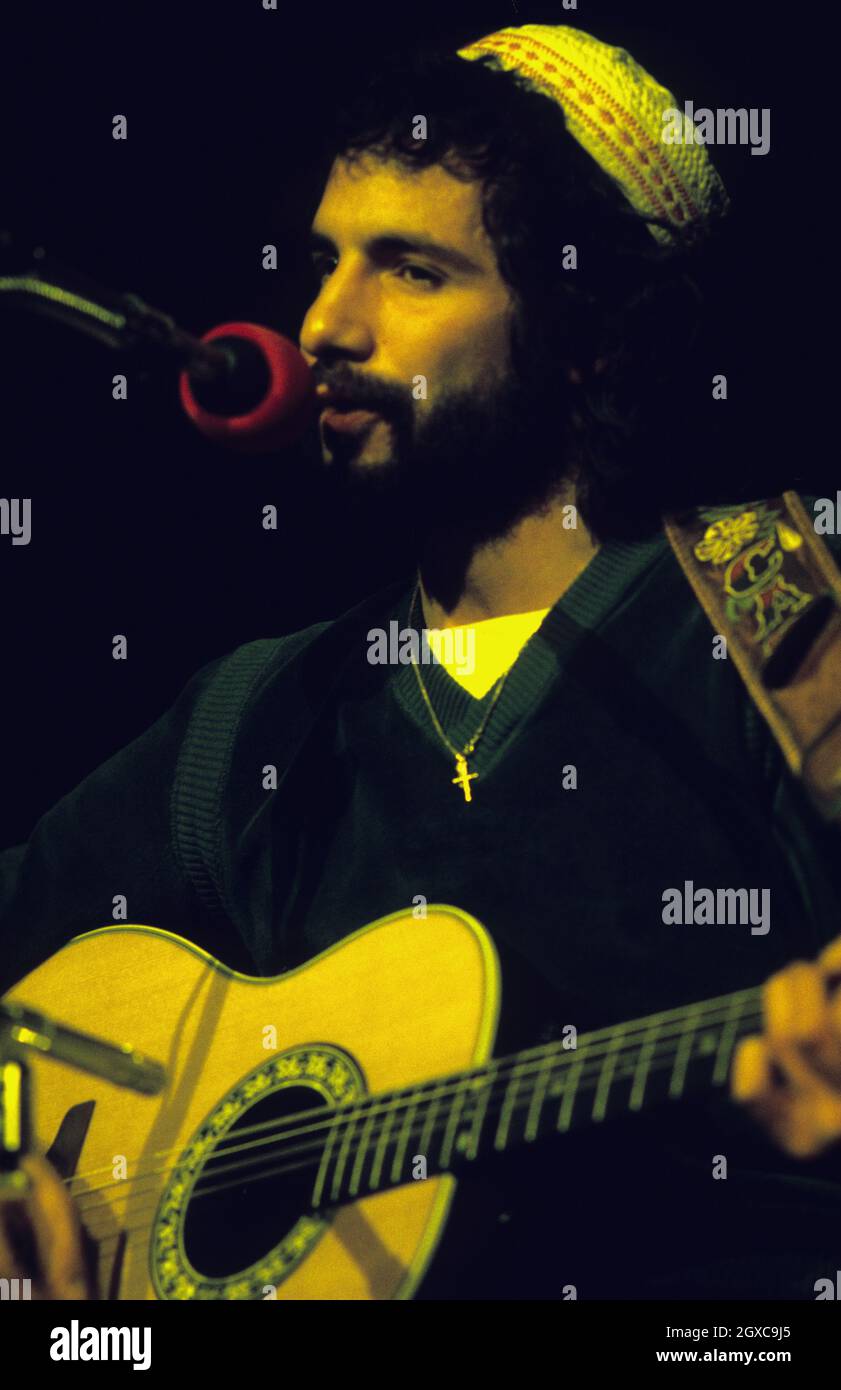 English musician and singer-songwriter Cat Stevens in concert Stock ...