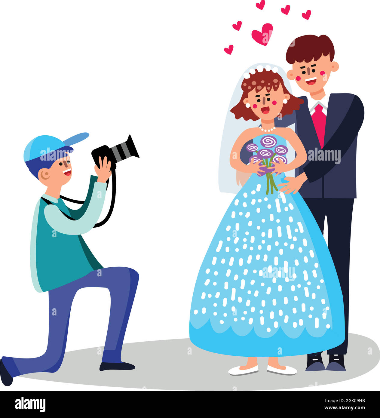 Photographer Character Make Wedding Photo Vector Illustration Stock ...