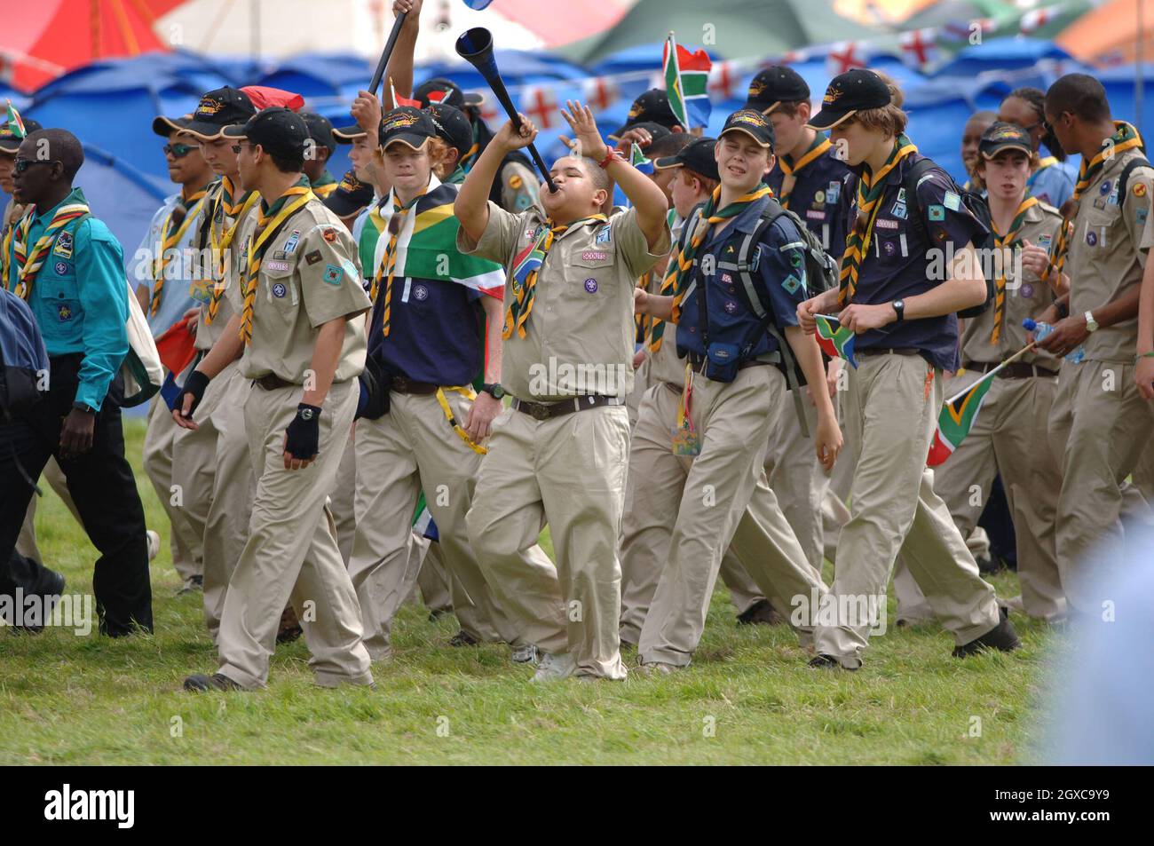 Scouts attend opening ceremony 21st world scout jamboree hylands park ...
