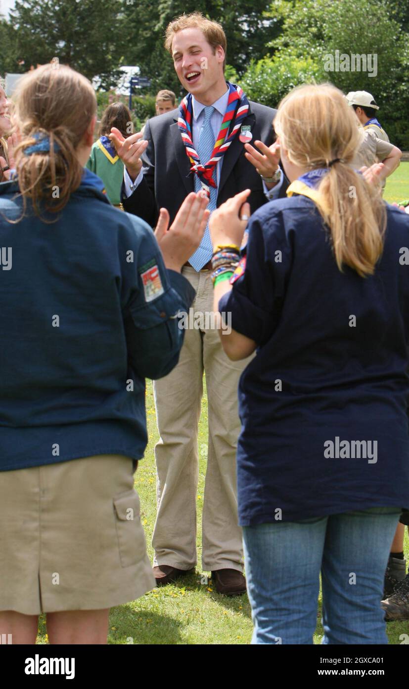 Prince William joins in traditional scout games as he attends the ...