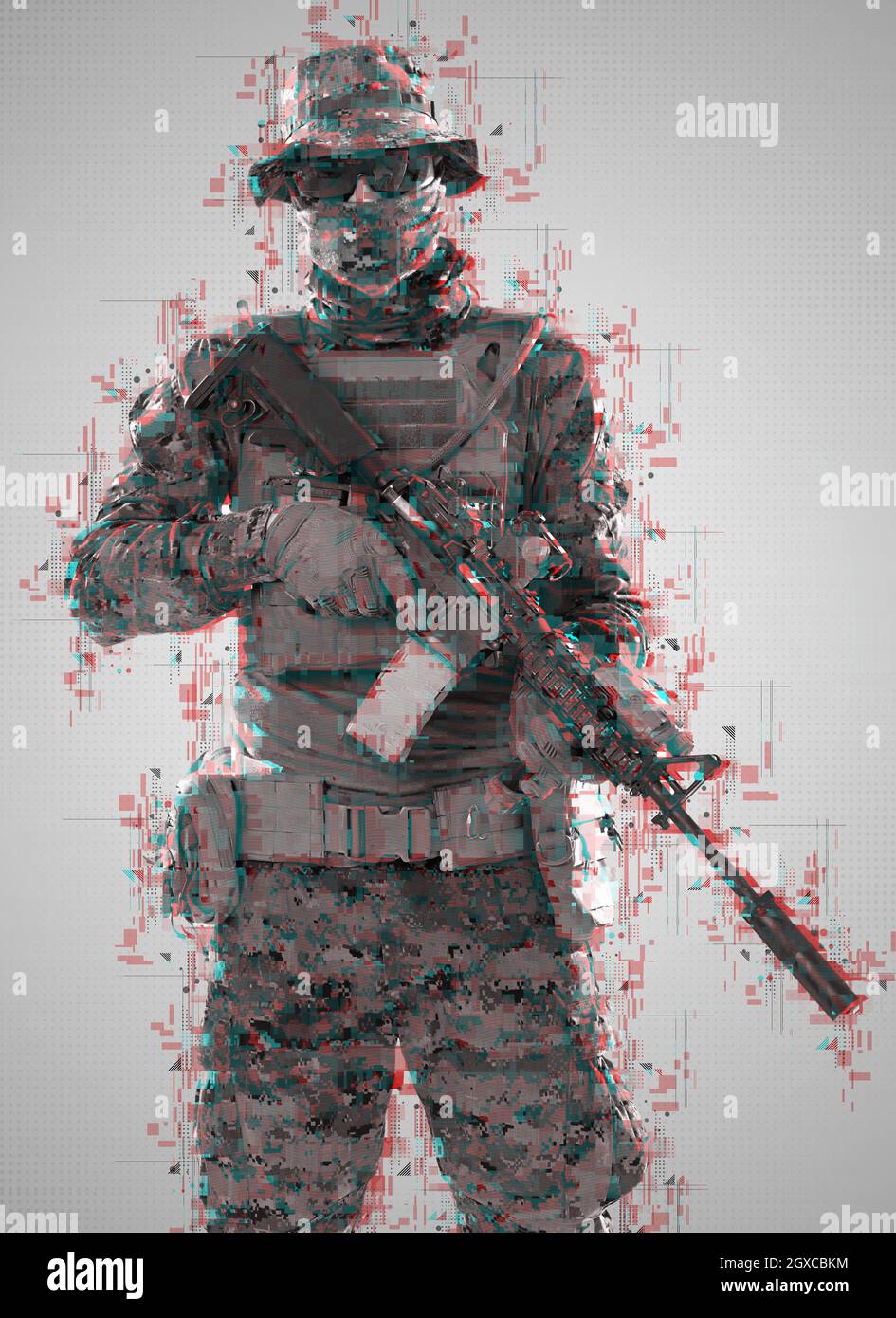 american marine corps special operations soldier with fire arm weapon ...