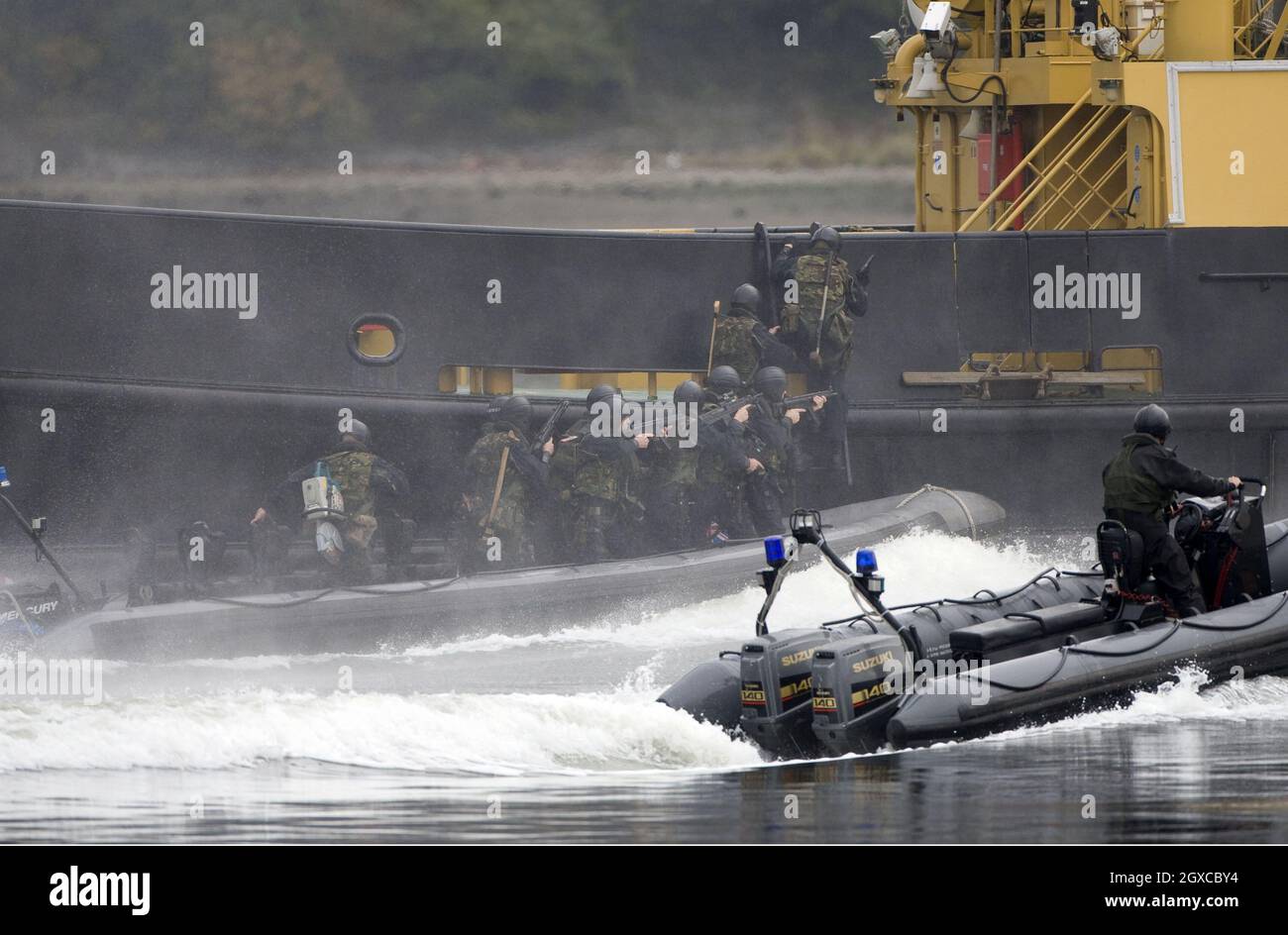 Prince William wears a black special forces dry-suit on board a Royal ...